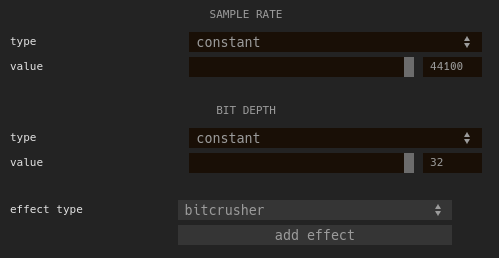 An example of a typical control panel in web synth, created using react ...